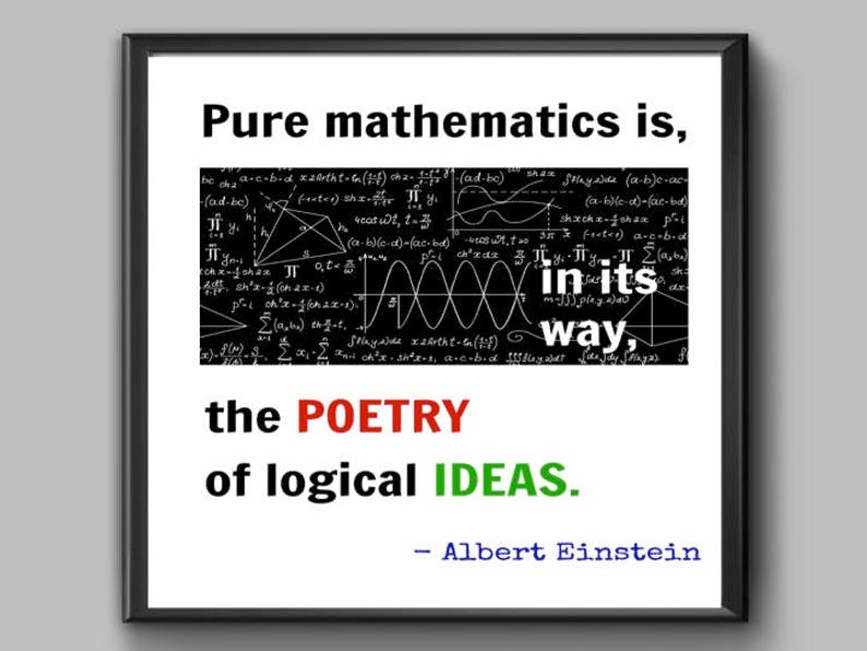 Einstein Print, Digital Print, Printable Art, Math Quote, Math and ...