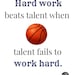 Basketball Print, Hard Work Beats Talent When Talent Fails to Work Hard ...