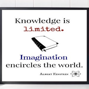 Einstein Print, Knowledge is Limited Imagination Encircles the World ...