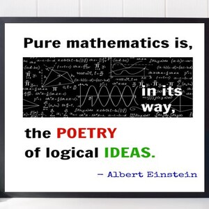 Einstein Print, Digital Print, Printable Art, Math Quote, Math and ...