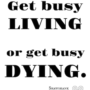 Shawshank Redemption Print, Get Busy Living, Get Busy Dying, Movie ...