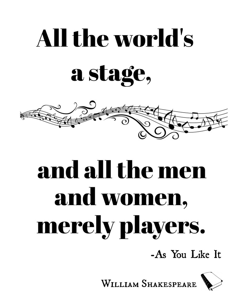 William Shakespeare, Prints, All the World's A Stage, Printable Art ...