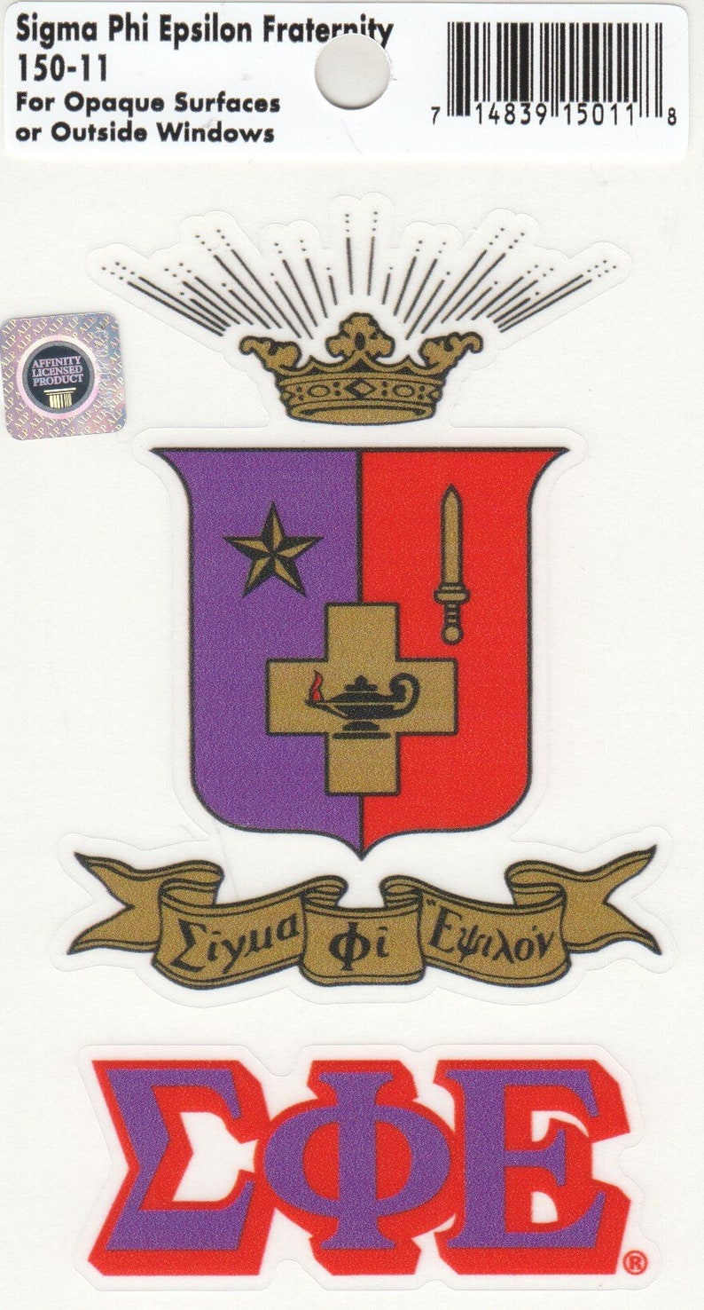 Stickers Sigma Phi Epsilon Crest Etsy