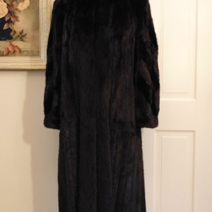 Black Mink Coat Fox Trim, Ranch Mink Fox Tuxedo Trim, Ladies Full ...