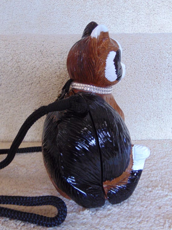 Timmy Woods Calico Cat Purse: Wooden Novelty Bag with… - Gem