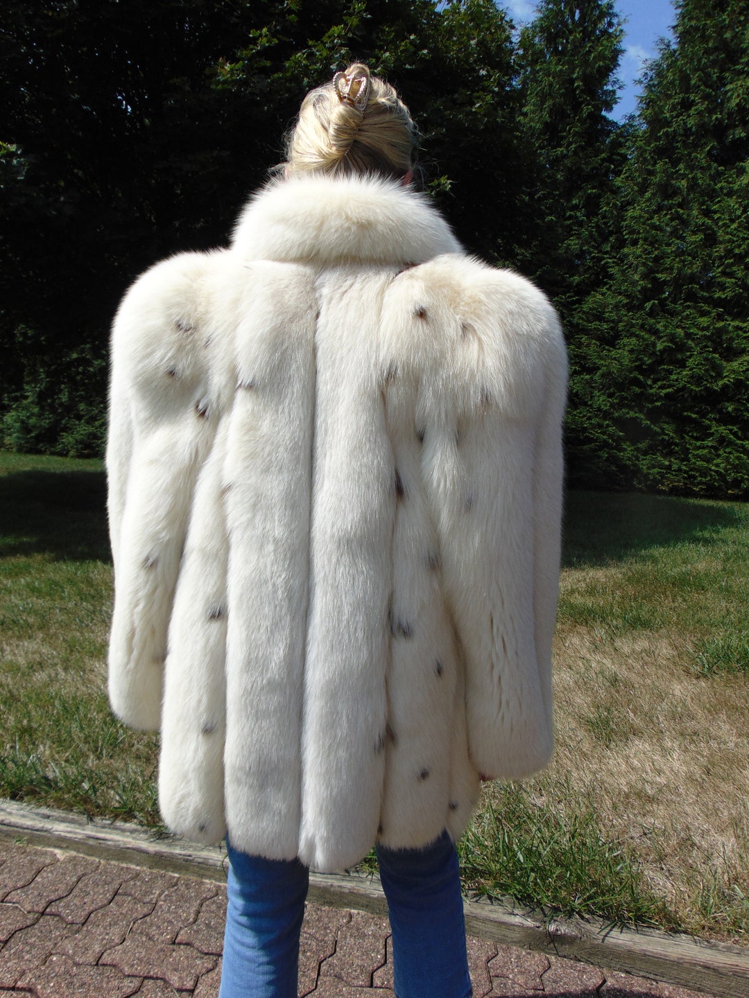 Spotted Fox Fur Jacket, Fox Jacket, Preloved for Furs, Vintage Fox Fur ...