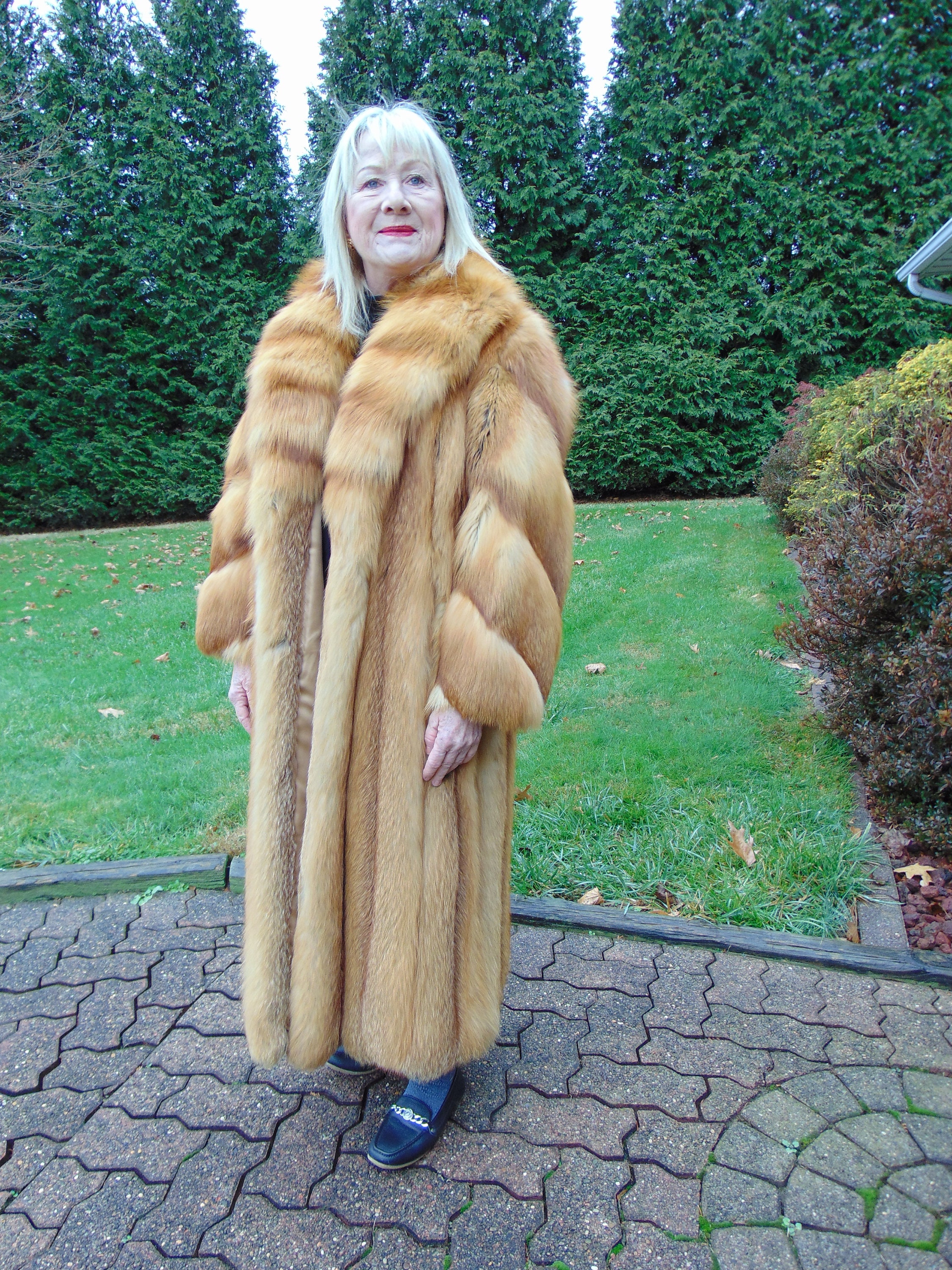 FULL LENGTH RED Fox Fur Coat Full Pelts-genuine Red Fox Fur - Etsy