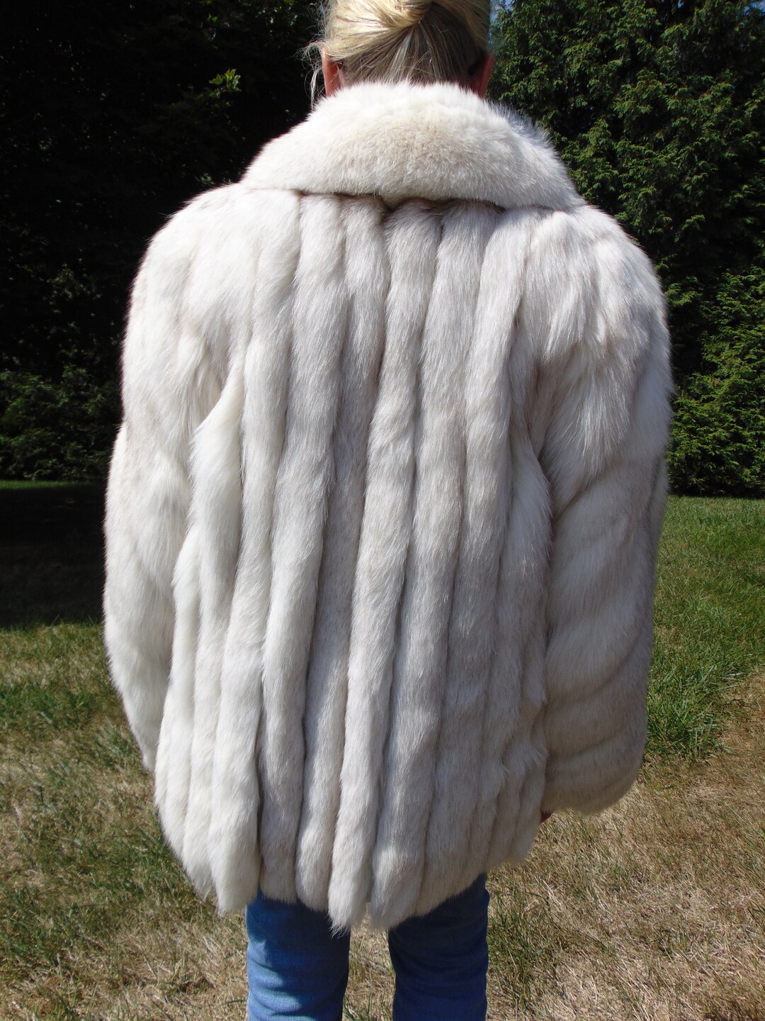 Vintage Blue Fox Jacket, Preloved Blue Fox Jacket, Fox Fur Jacket ...