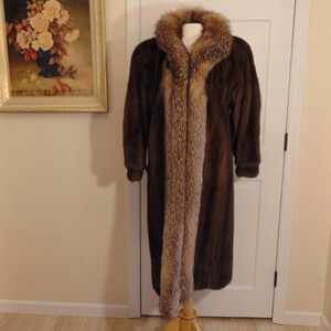 Full Length Mahogany Mink Fox Tux Trim and Earmuffs, Long Mahogany Mink ...