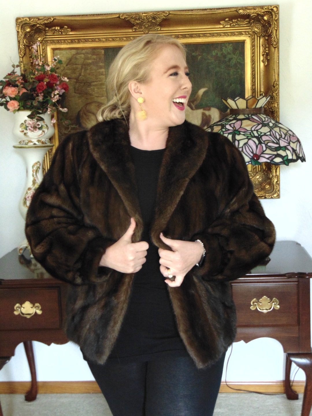 Ladies Mink Jacket-brown Mink Jacket-lunaraine Mink Jacket-mink Gifts ...