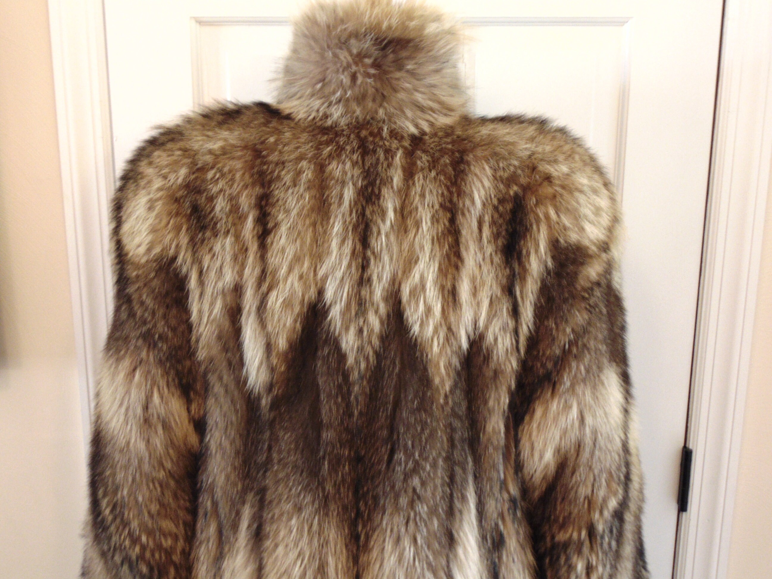 Raccoon Fur Coat-Tanuki Fur Coat-Full Length Raccoon Fur | Etsy