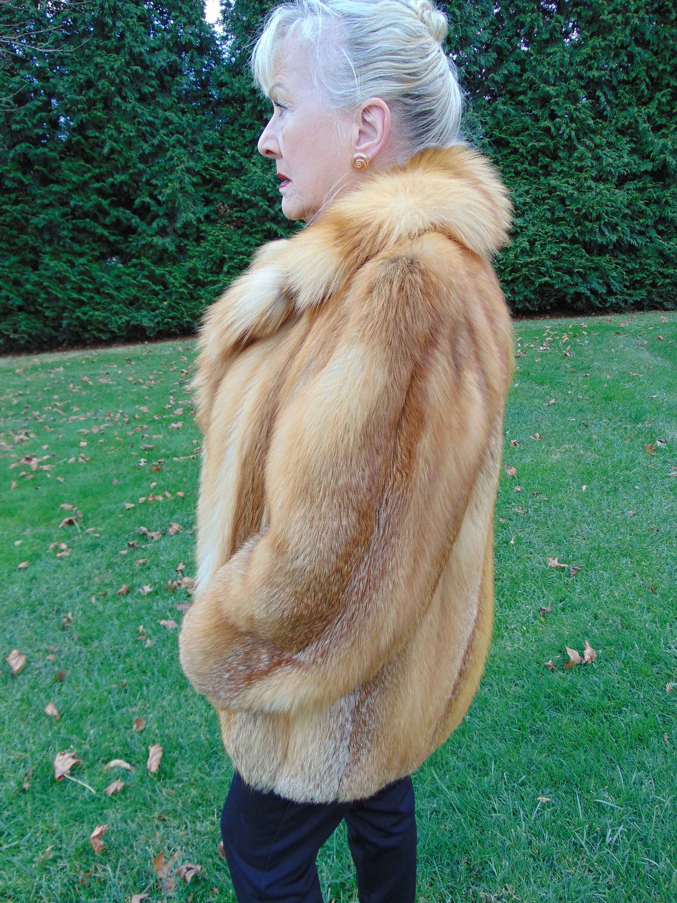 Red Fox Fur Jacket-fox Fur Jacket Resort Fur Coats-unisex Fox - Etsy