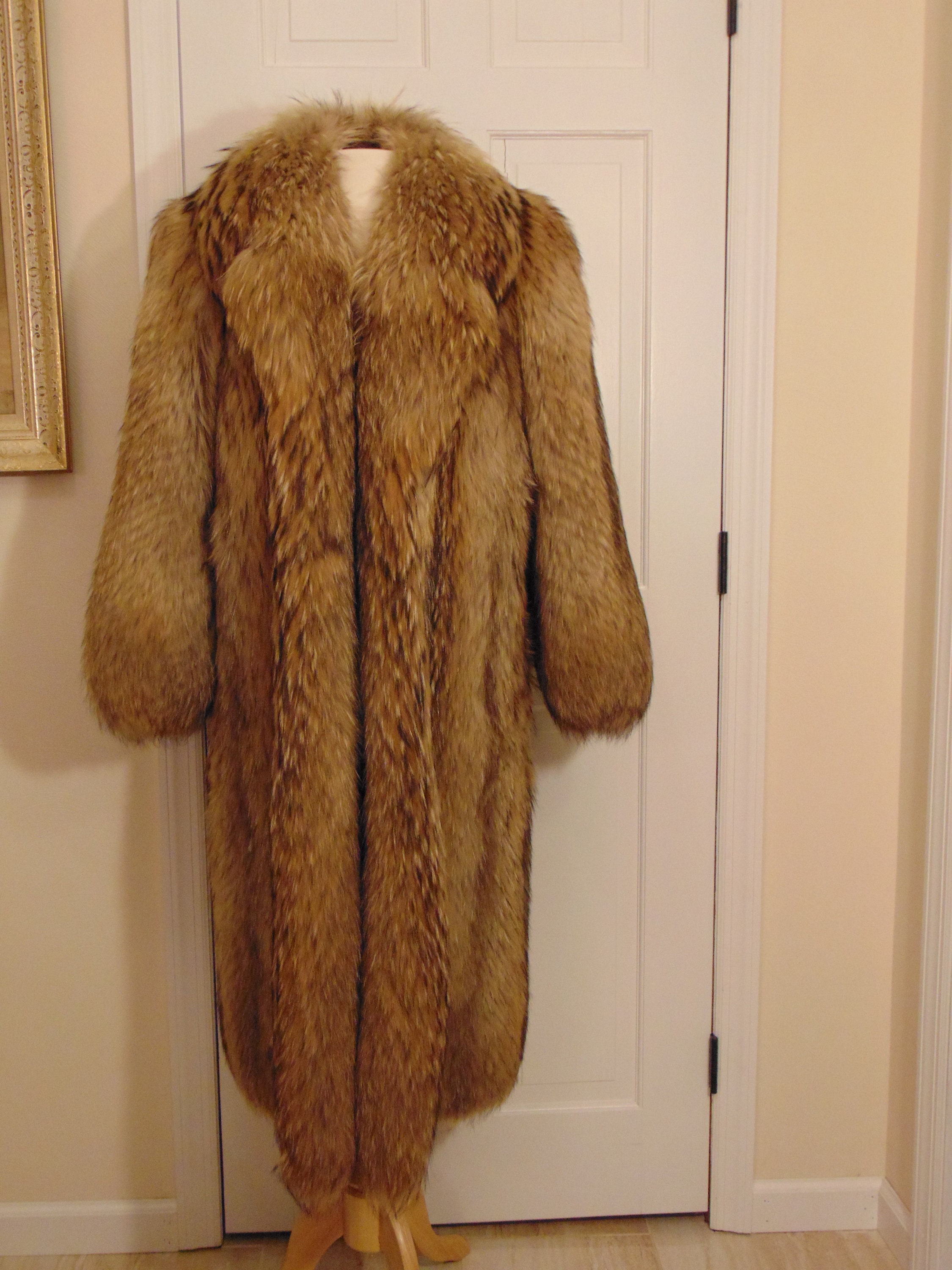 Finnish Raccoon Full Length Fur Coat-luxury Finnish Raccoon - Etsy