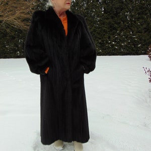 Black Ranch Mink Fur, Preloved Mink Fur Coat, Vintage Mink Coat, Estate ...