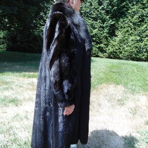 Black Mink Coat Fox Trim, Ranch Mink Fox Tuxedo Trim, Ladies Full ...