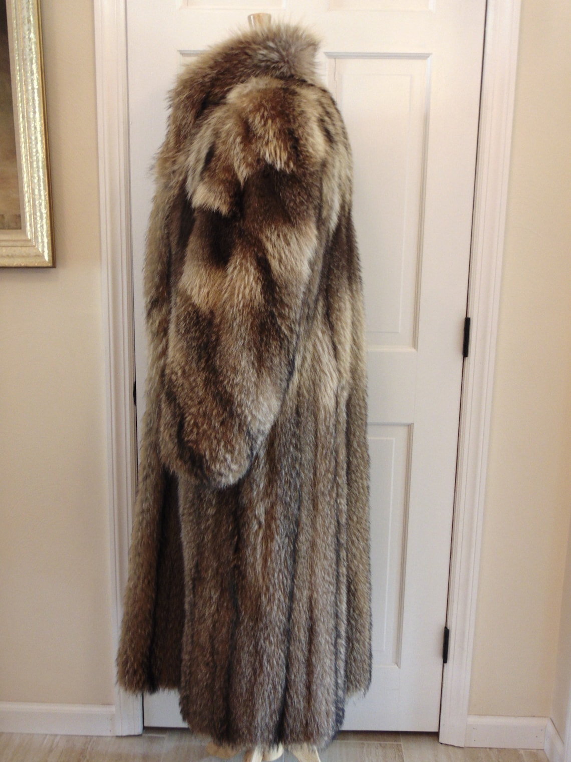 Raccoon Fur Coat-Tanuki Fur Coat-Full Length Raccoon Fur | Etsy
