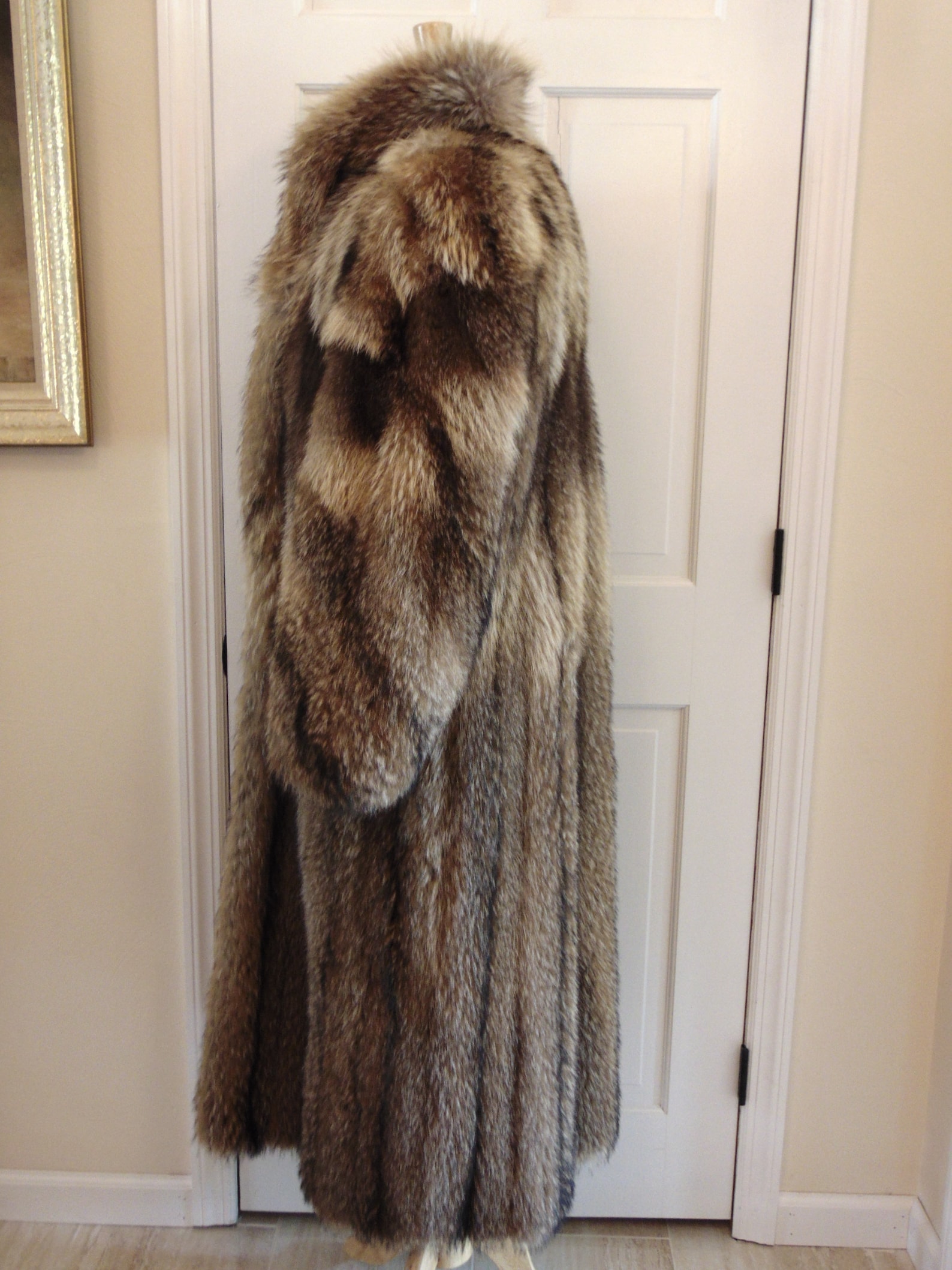 Raccoon Fur Coat-Tanuki Fur Coat-Full Length Raccoon Fur | Etsy