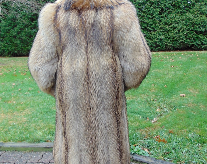 Finnish Raccoon Full Length Fur Coat-luxury Finnish Raccoon Fur Coat ...
