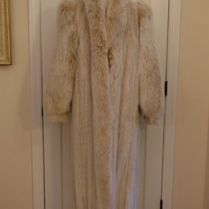 Full Length Blush Mink Fur Coat, Vintage White Mink Coat, Preloved Mink ...