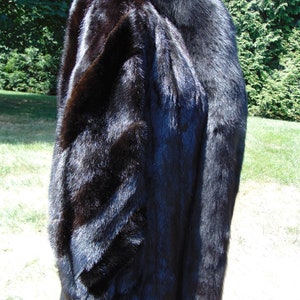 Black Mink Coat Fox Trim, Ranch Mink Fox Tuxedo Trim, Ladies Full ...