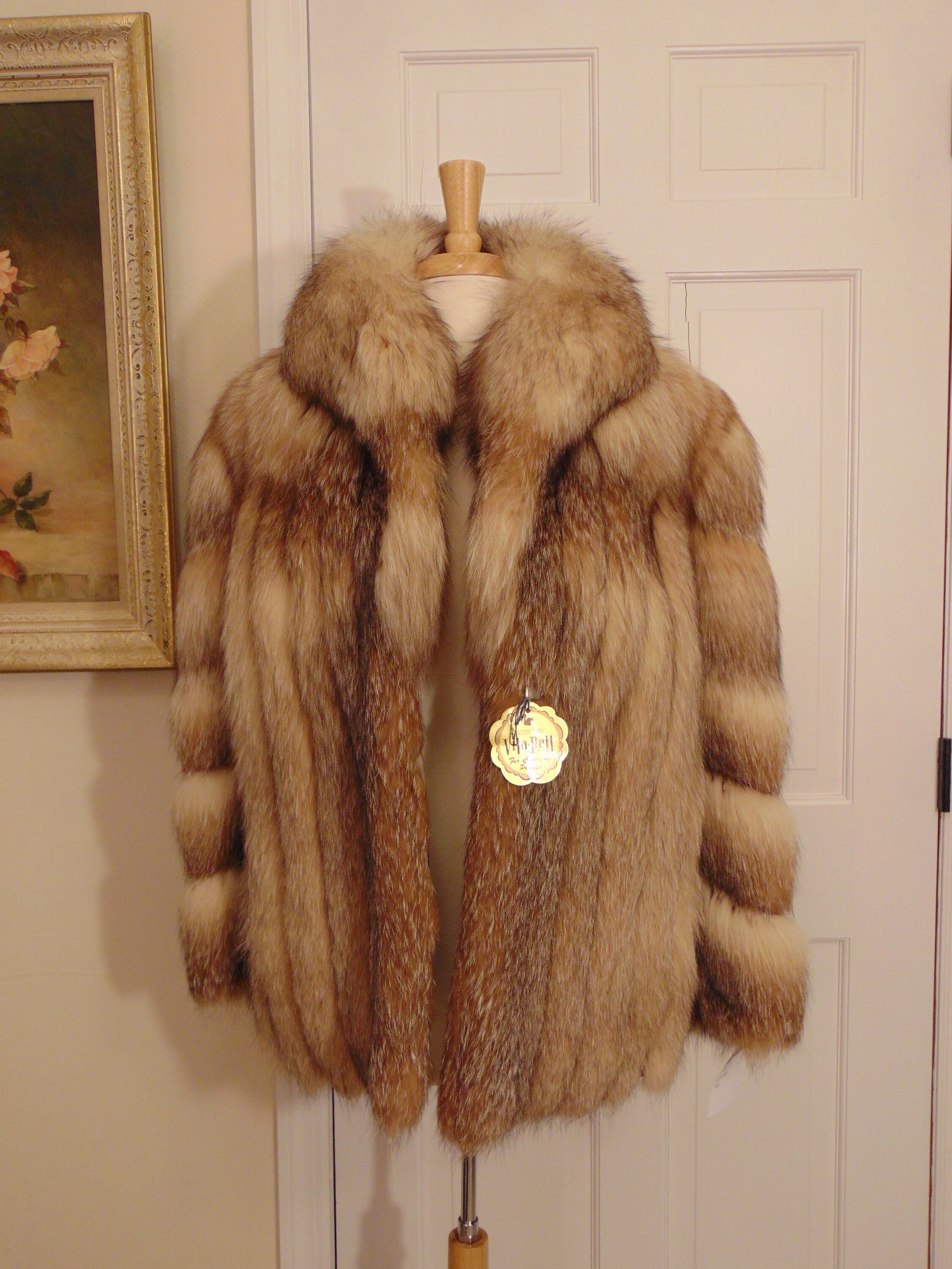 Blue Silver Fox Fur Jacket Label Saga-genuine Fox Fur - Etsy UK