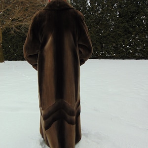 Sheared Beaver Fur Coat, Preloved Sheared Beaver Coat, Full Length ...