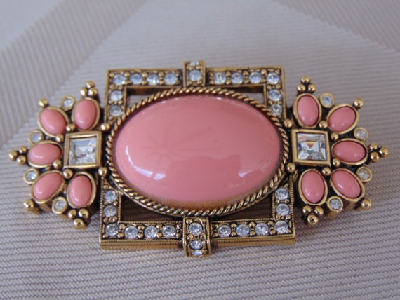 Elizabeth Taylor Peach Brooch-Liz Taylor Jewelry-Vint… - Gem