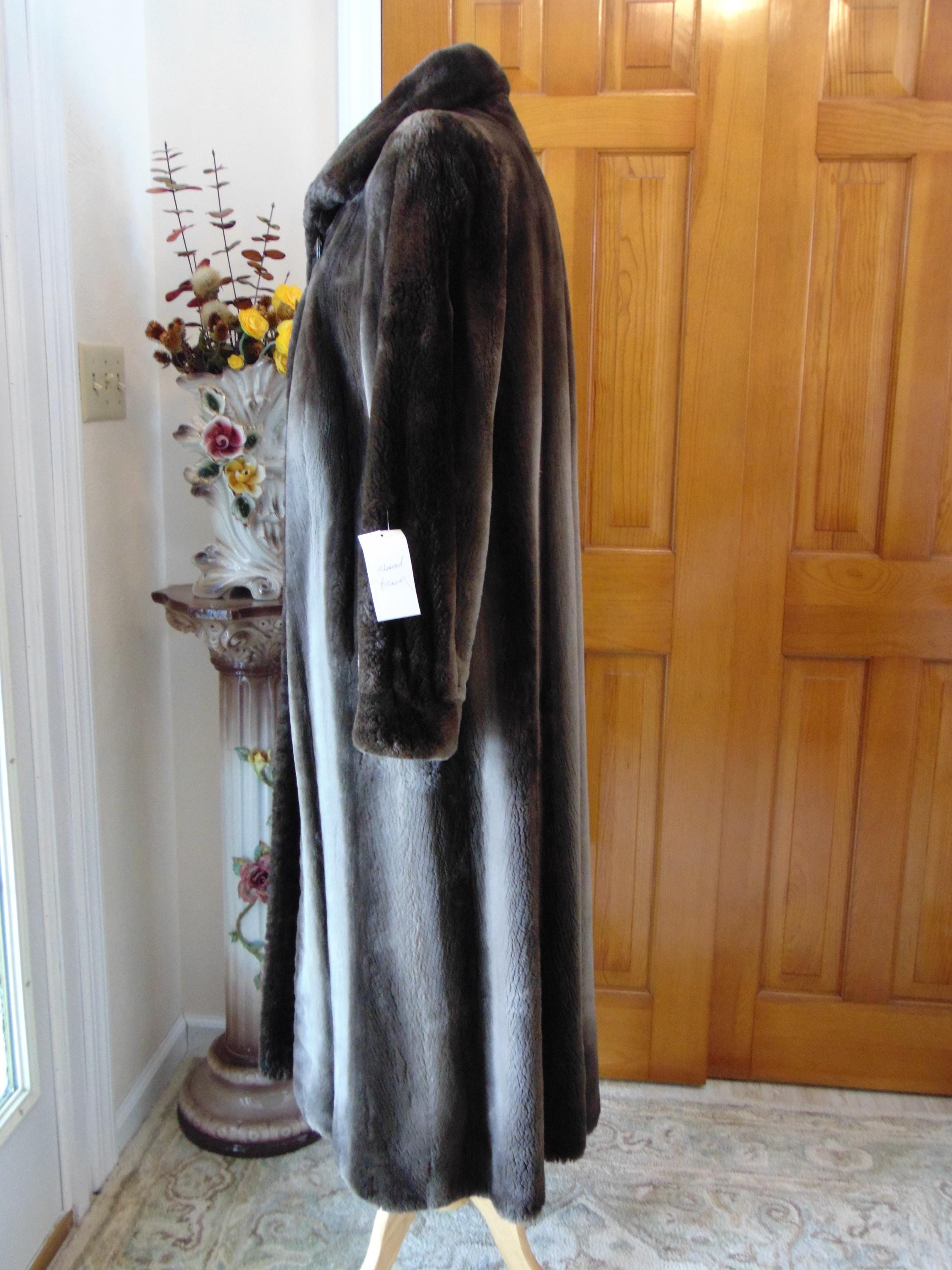 Vintage Sheared Beaver Fur Coat: Full Length Canadian Furs - Etsy