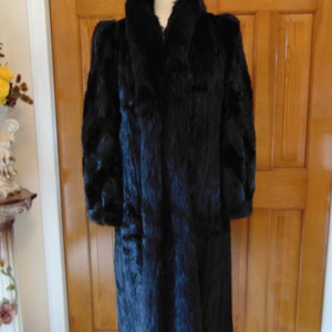 Black Mink Coat Fox Trim, Ranch Mink Fox Tuxedo Trim, Ladies Full ...