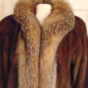 Full Length Mahogany Mink Fox Tux Trim and Earmuffs, Long Mahogany Mink ...