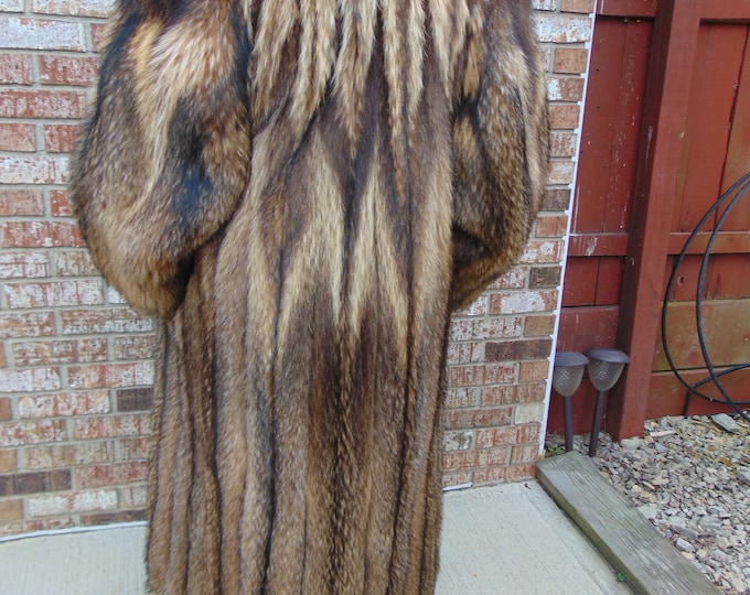 Full Length Raccoon Fur Coat, Preloved Vintage Fur Coat, Vintage ...
