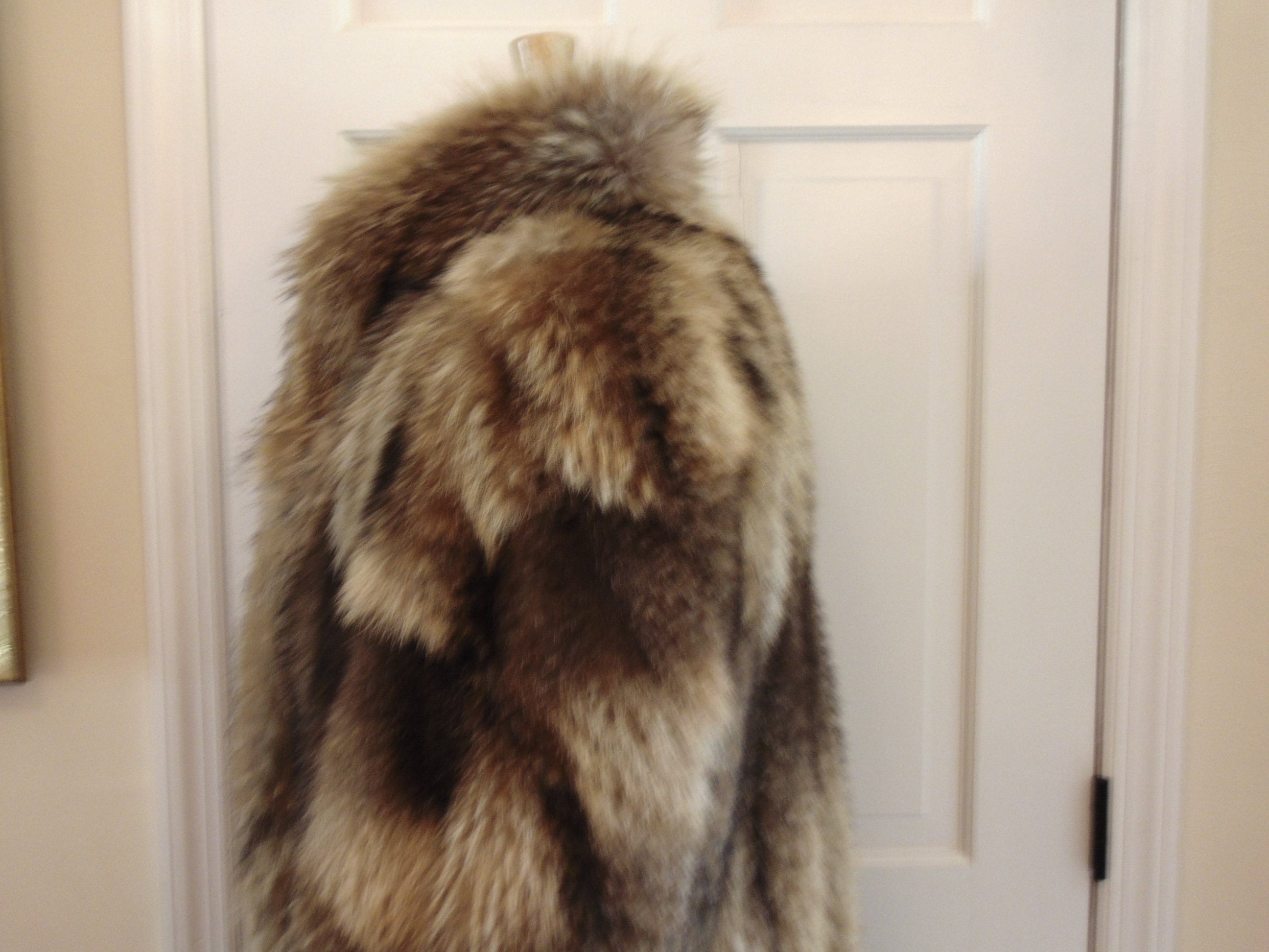 Raccoon Fur Coat-Tanuki Fur Coat-Full Length Raccoon Fur | Etsy