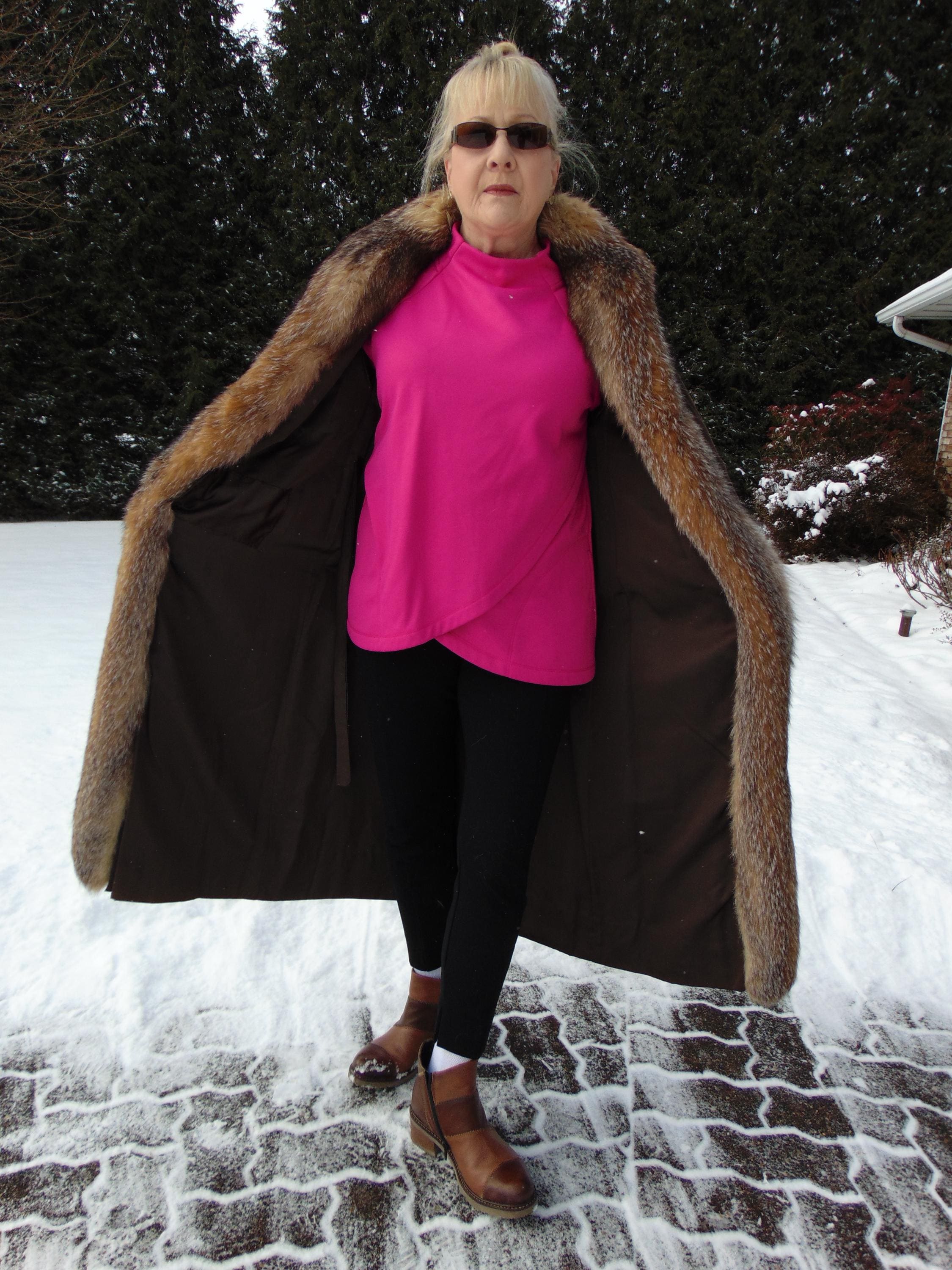 Neiman Marcus Sheared Muskrat Fur Coat With Fox Tuxedo Border - Etsy