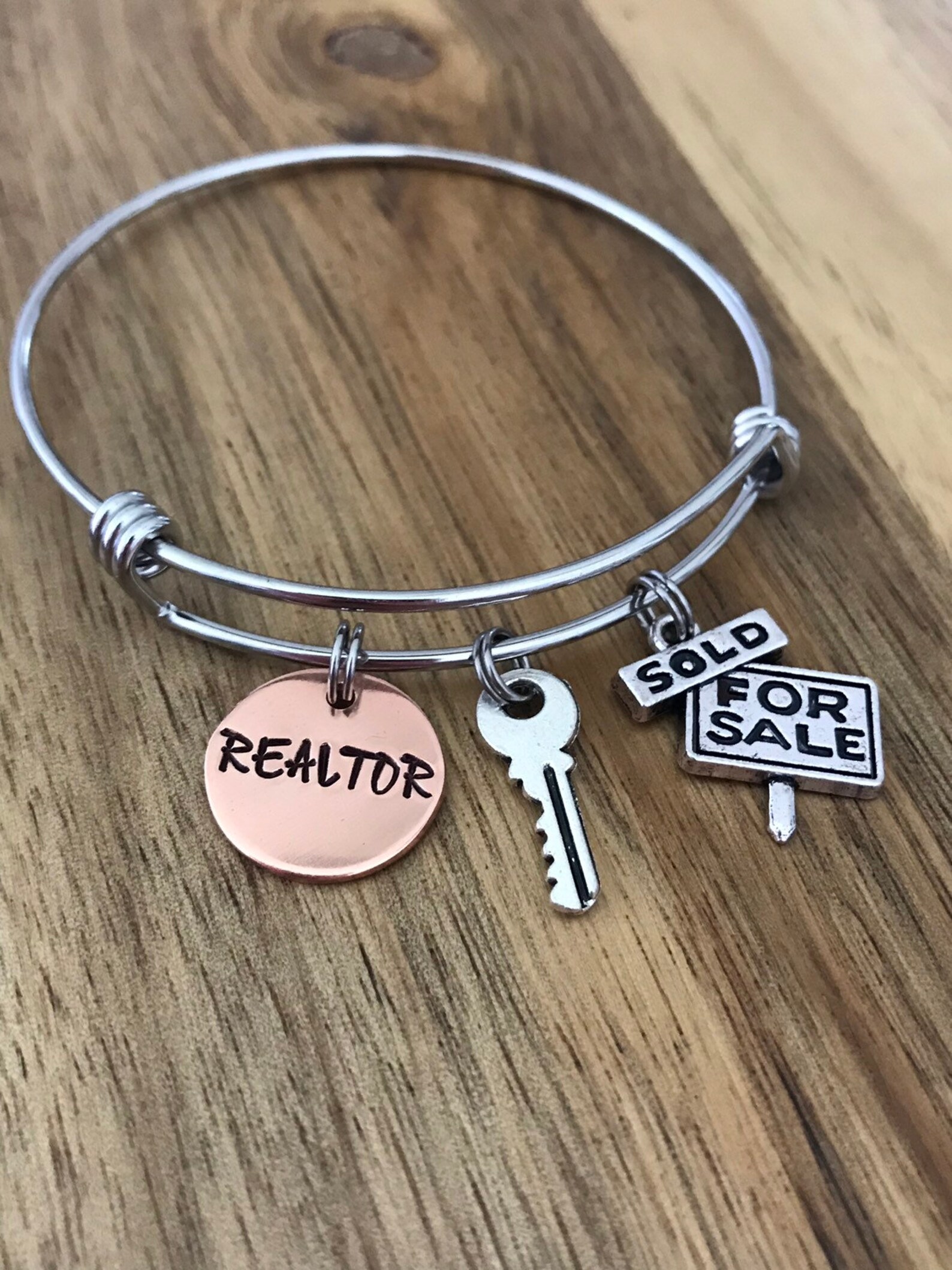 Realtor Bracelet Jewelry Gift for Sale Sold Sign Key Real Estate Agent ...