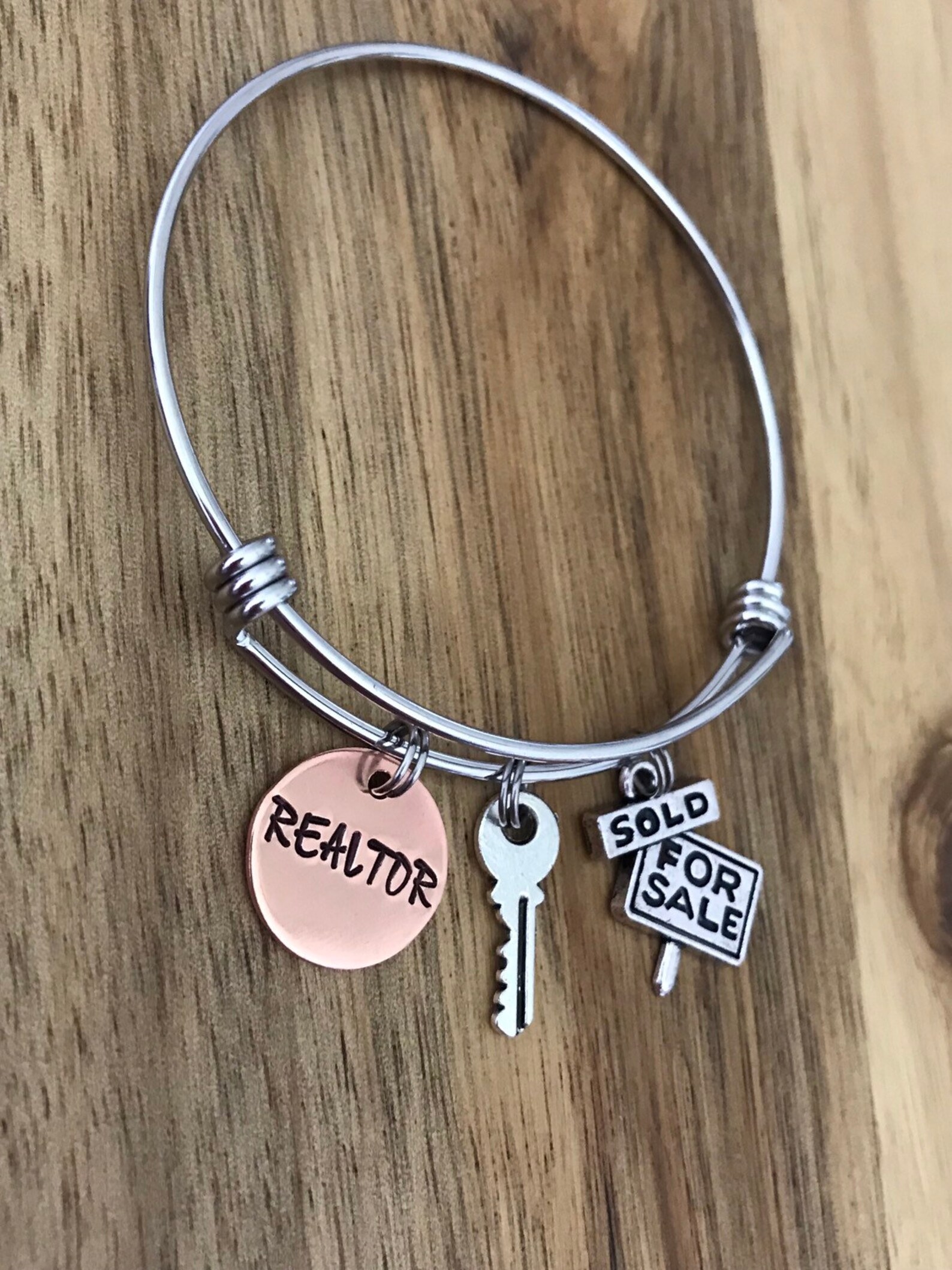 Realtor Bracelet Jewelry Gift for Sale Sold Sign Key Real Estate Agent ...