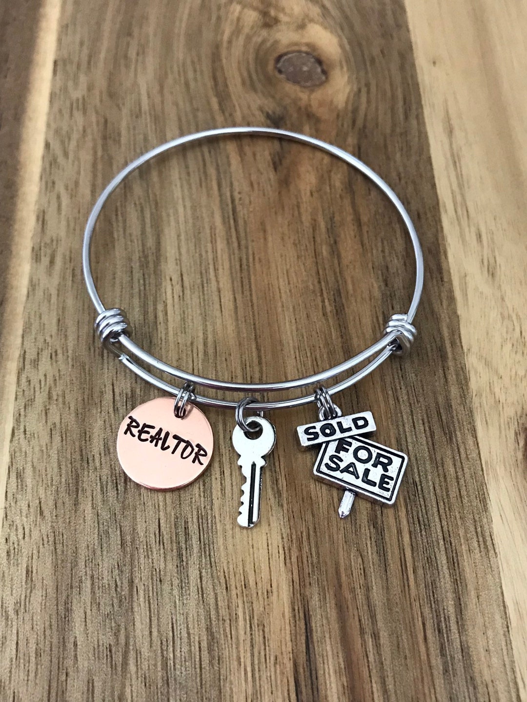 Realtor Bracelet Jewelry Gift for Sale Sold Sign Key Real Estate Agent ...