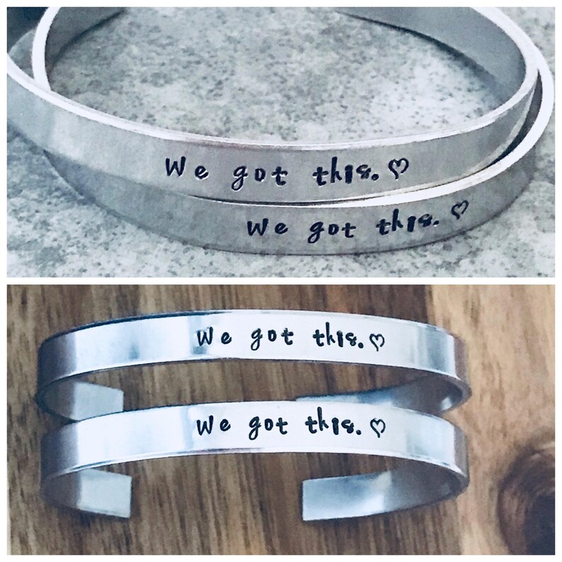 Custom Copper or Aluminum Cuff Bracelets BFF Sister Twins - Etsy