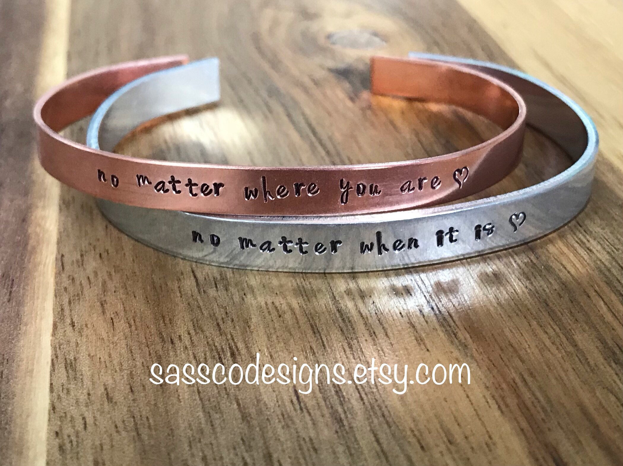 Custom Copper or Aluminum Cuff Bracelets BFF Sister Twins - Etsy