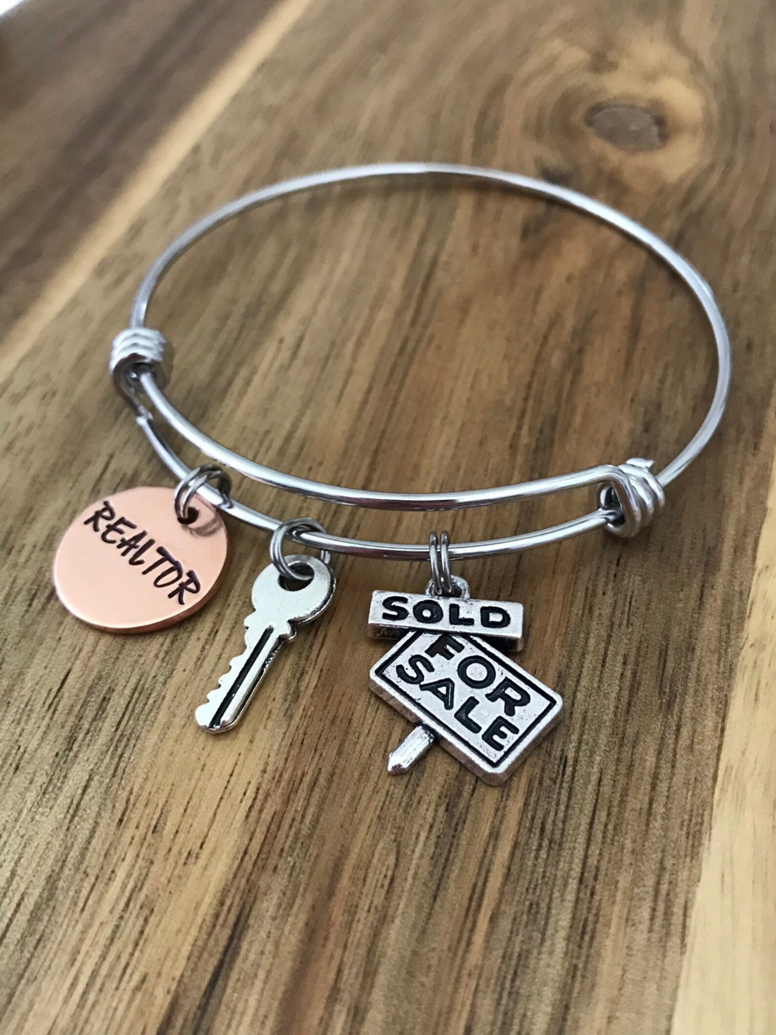 Realtor Bracelet Jewelry Gift for Sale Sold Sign Key Real | Etsy
