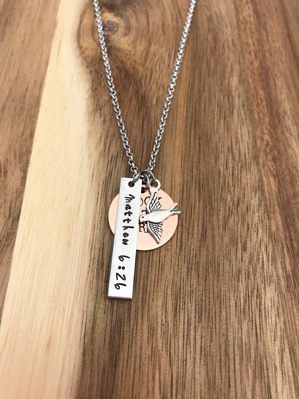 Matthew 6:26 Necklace Look At The Birds Dove Bible Verse | Etsy