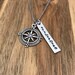 Wanderlust Necklace Compass Jewelry Travel Gift Quote Hand - Etsy