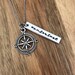 Wanderlust Necklace Compass Jewelry Travel Gift Quote Hand - Etsy