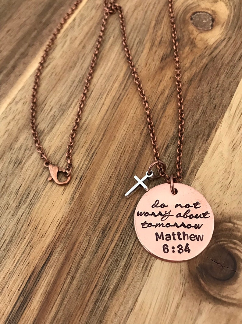 Matthew 6:34 Necklace Bible Verse Jewelry Do Not Worry About - Etsy