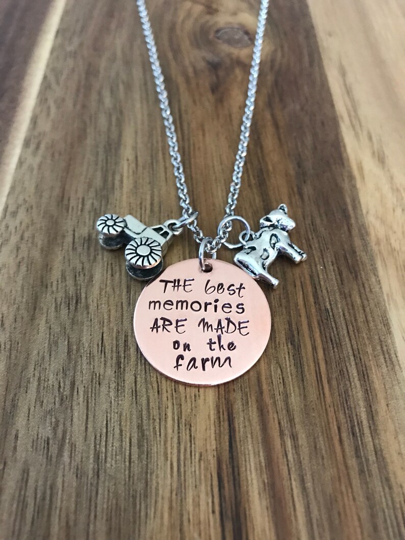 Tractor Cow Farm Necklace Jewelry the Best Memories Are Made on the ...