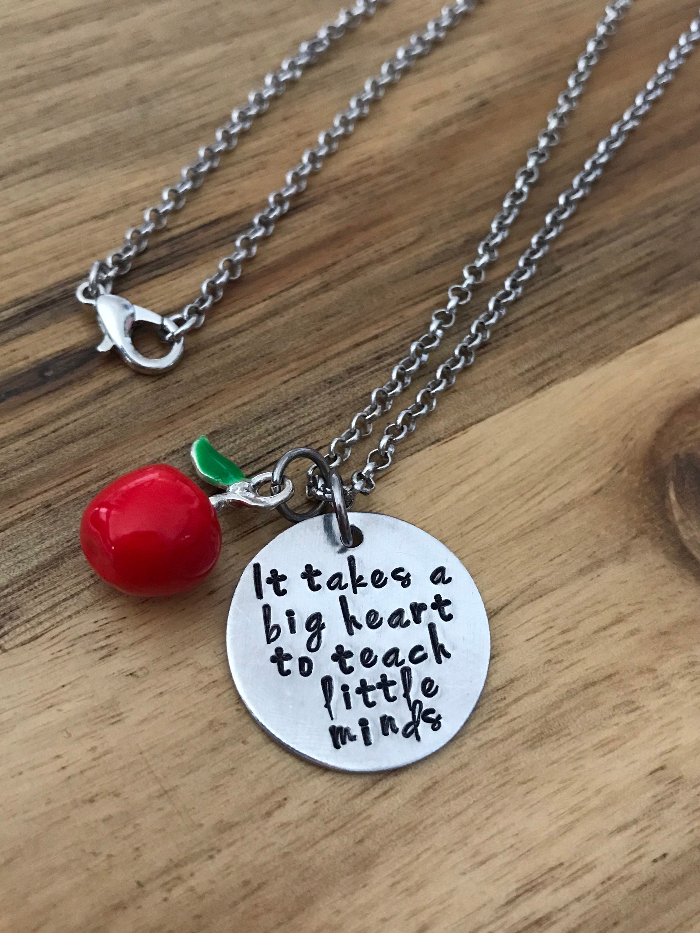 Teacher Necklace Jewelry Apple Gift Teachers plant seeds that | Etsy