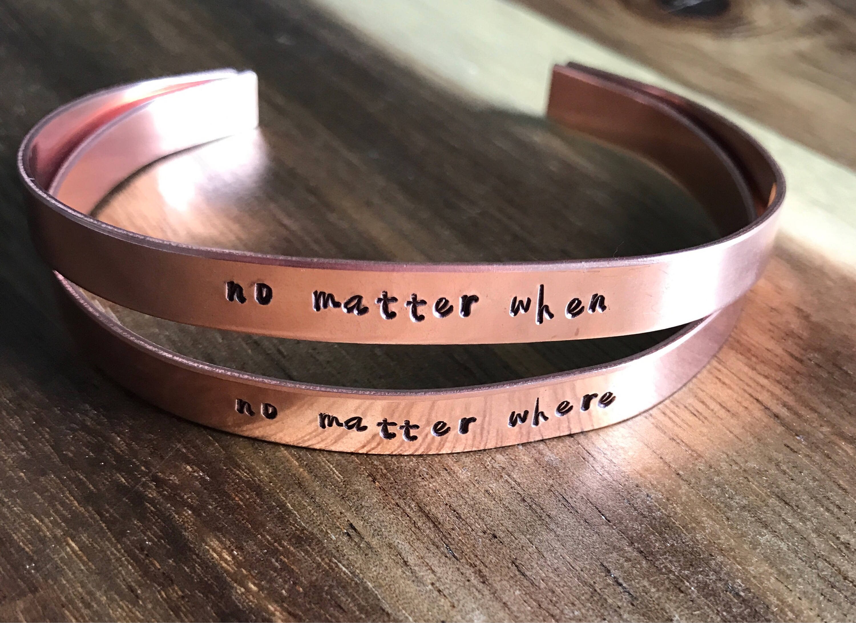 Custom Copper or Aluminum Cuff Bracelets BFF Sister Twins Mother ...