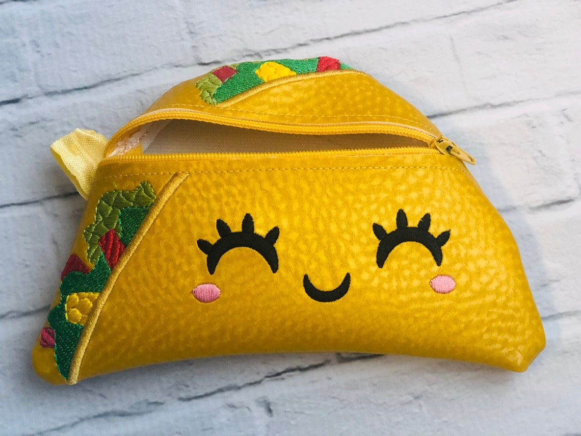 Embroidered Taco Bag Kawaii Taco Bag Taco Zipper Pouch - Etsy