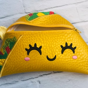 Embroidered Taco Bag, Kawaii Taco Bag, Taco Zipper Pouch, Gifts Under ...