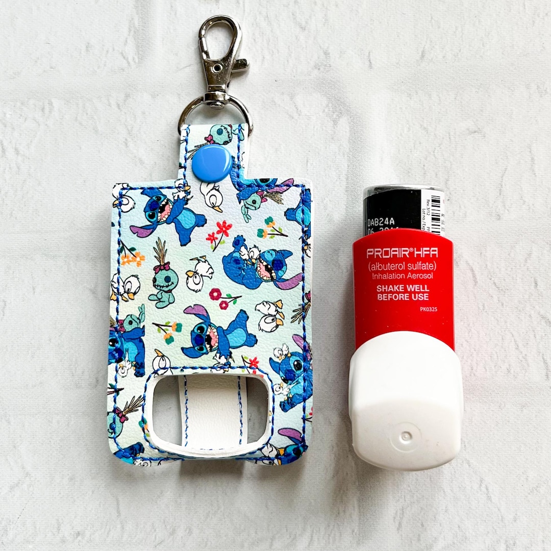 Blue Alien Inhaler Keychain Case: Vegan Leather Asthma Accessories - Etsy