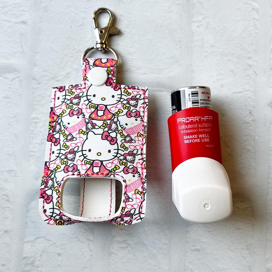 Cartoon White Kitty Inhaler Case Keychain, HK Inhaler Holder Keychain ...